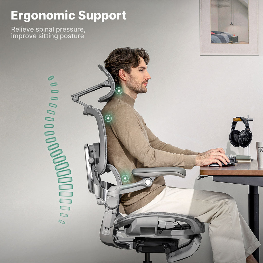 Hinomi H2 Pro Ergonomic Chair for Long Hours with Footrest & 3D Lumbar ...
