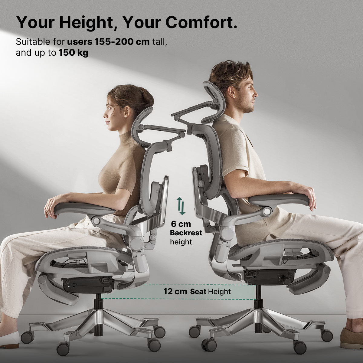 Hinomi H2 Pro Ergonomic Chair for Long Hours with Footrest & 3D Lumbar ...
